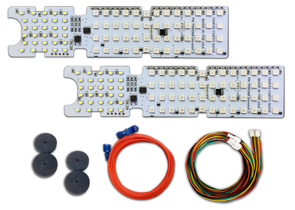 1968-69 Nova - 2 Panel Nova Sequential LED Taillight Kit w/LED Reverse ...